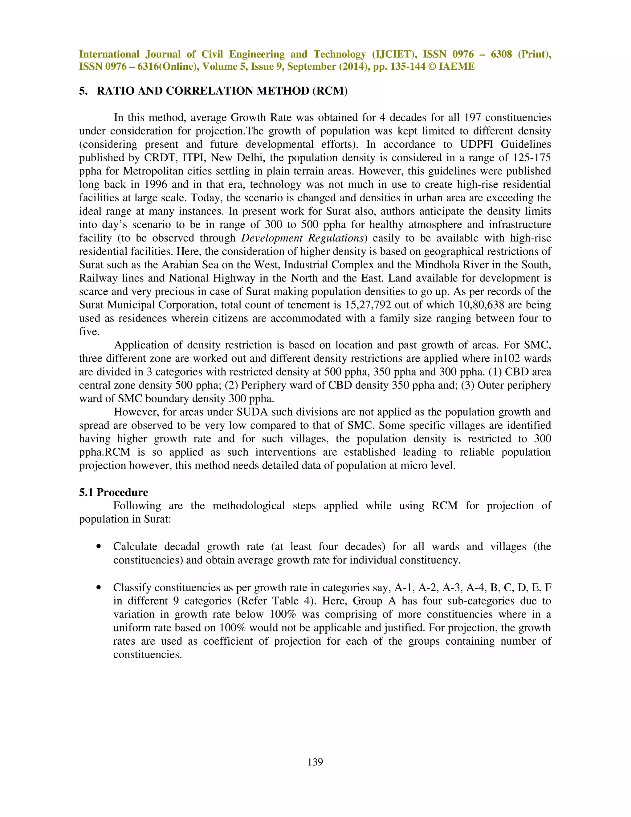 Rcm approach for population projection surat case | PDF