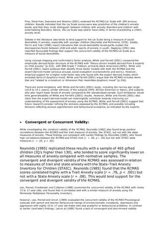 RCMAS.docx | Educational Assessment | Education