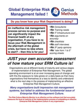 Risk Culture Maturity Monitor Brochure | PDF