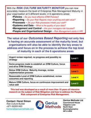 Risk Culture Maturity Monitor Brochure | PDF