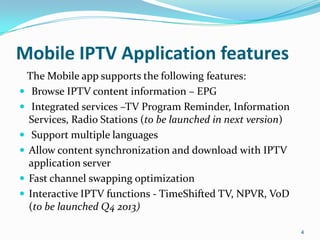 R Consulting Mobile IPTV application | PPTX