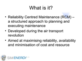 Reliability Centred Maintenance Presentation | PPT