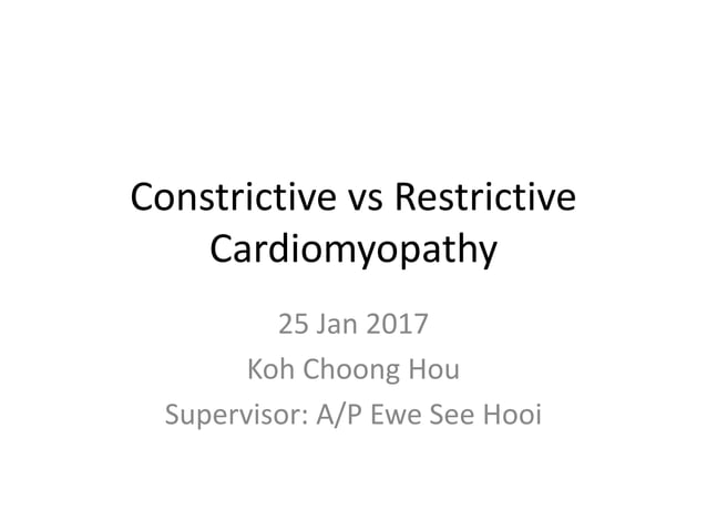 Echo Differentiation of Restrictive Cardiomyopathy and Constrictive ...
