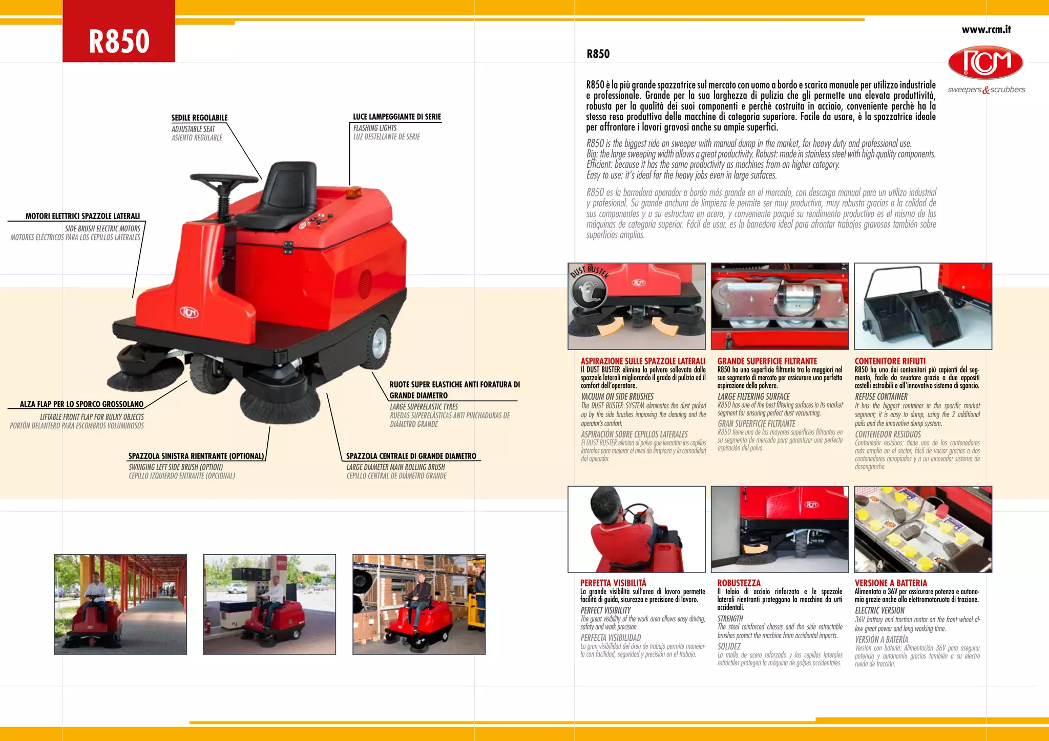 RCM R850 Rider Floor Sweeper | Sweepers Australia | PDF