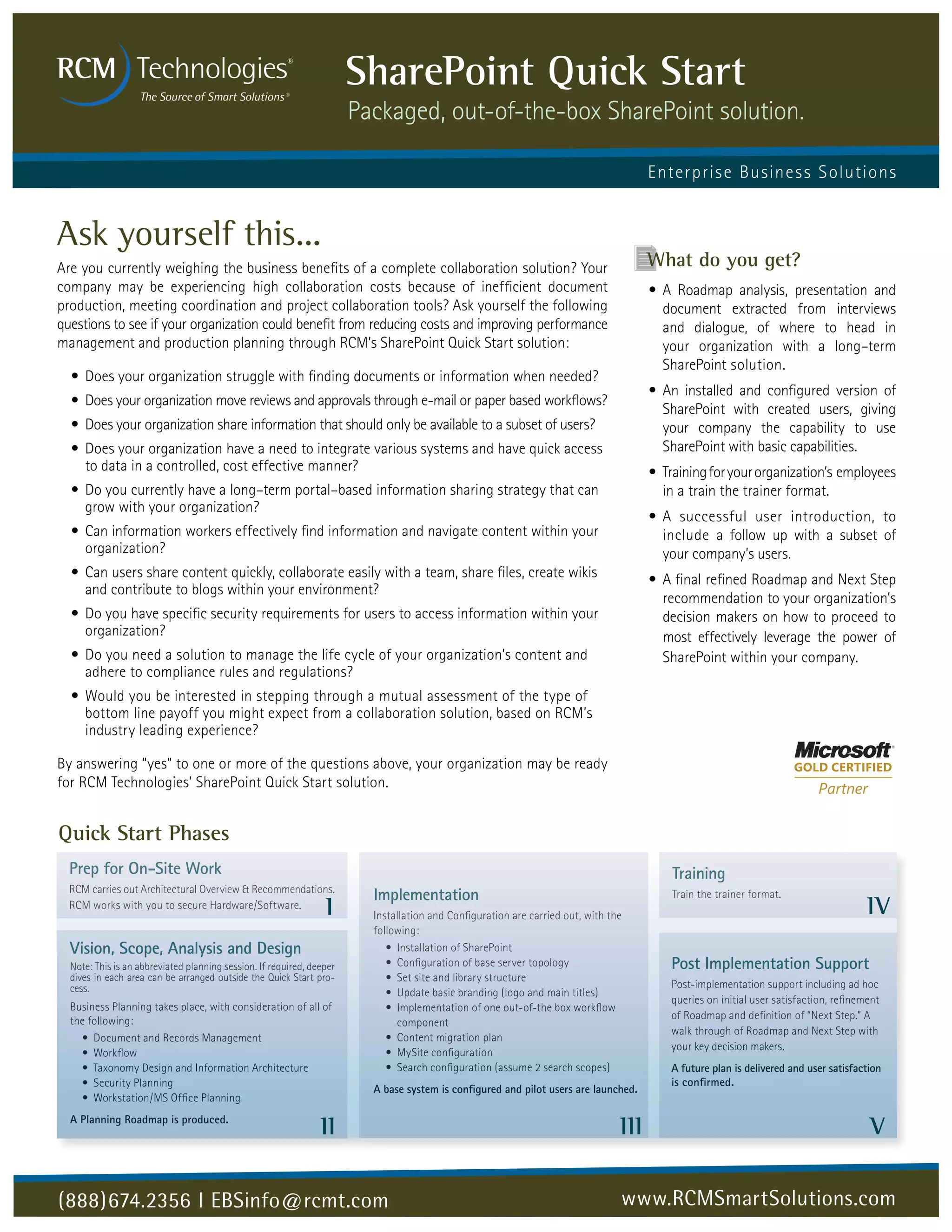 RCM SharePoint Quick Start | PDF