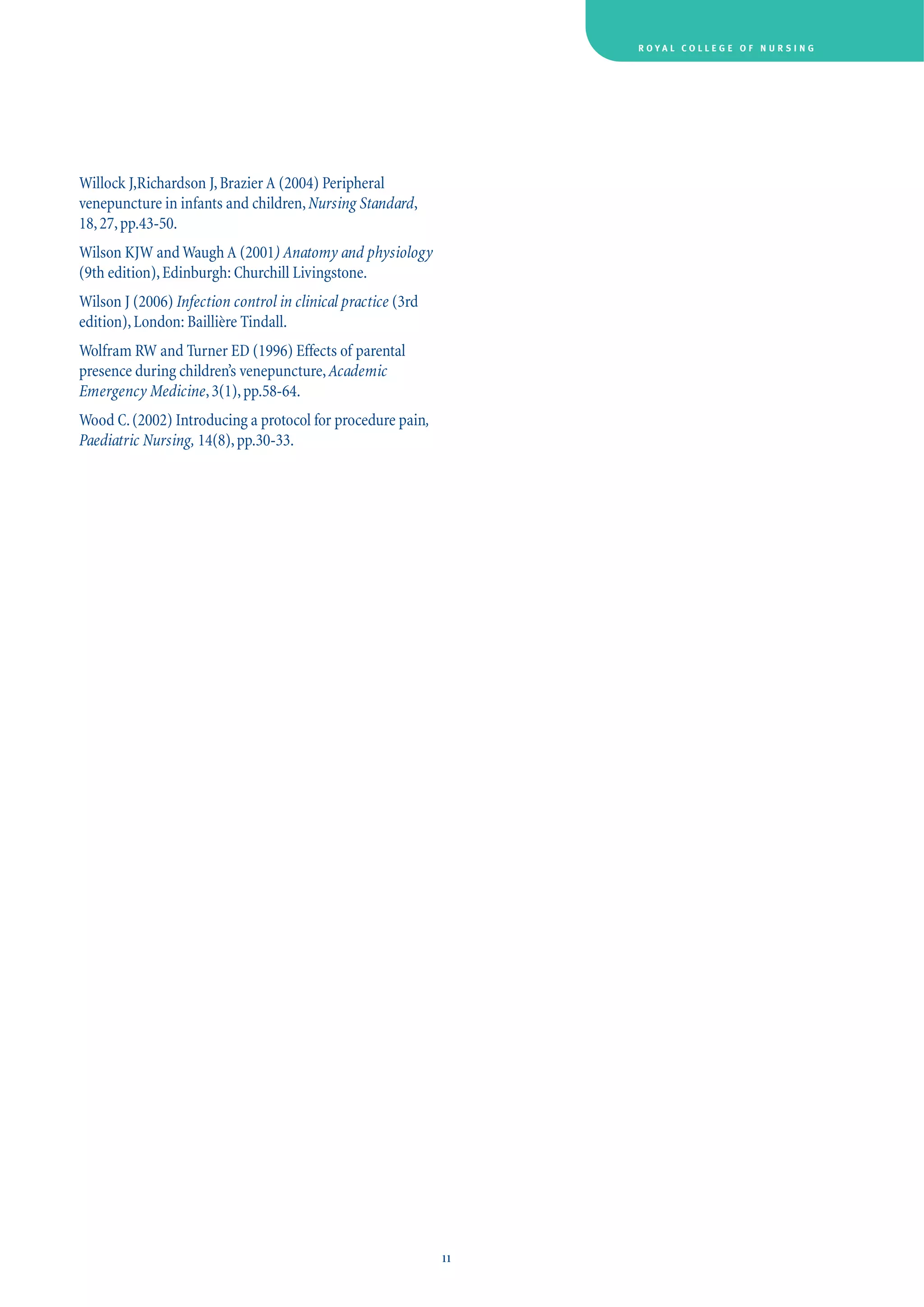 Rcn paed venepuncture handbook | PDF