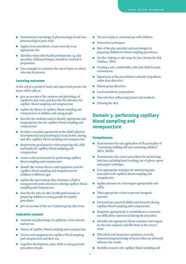 Rcn paed venepuncture handbook | PDF