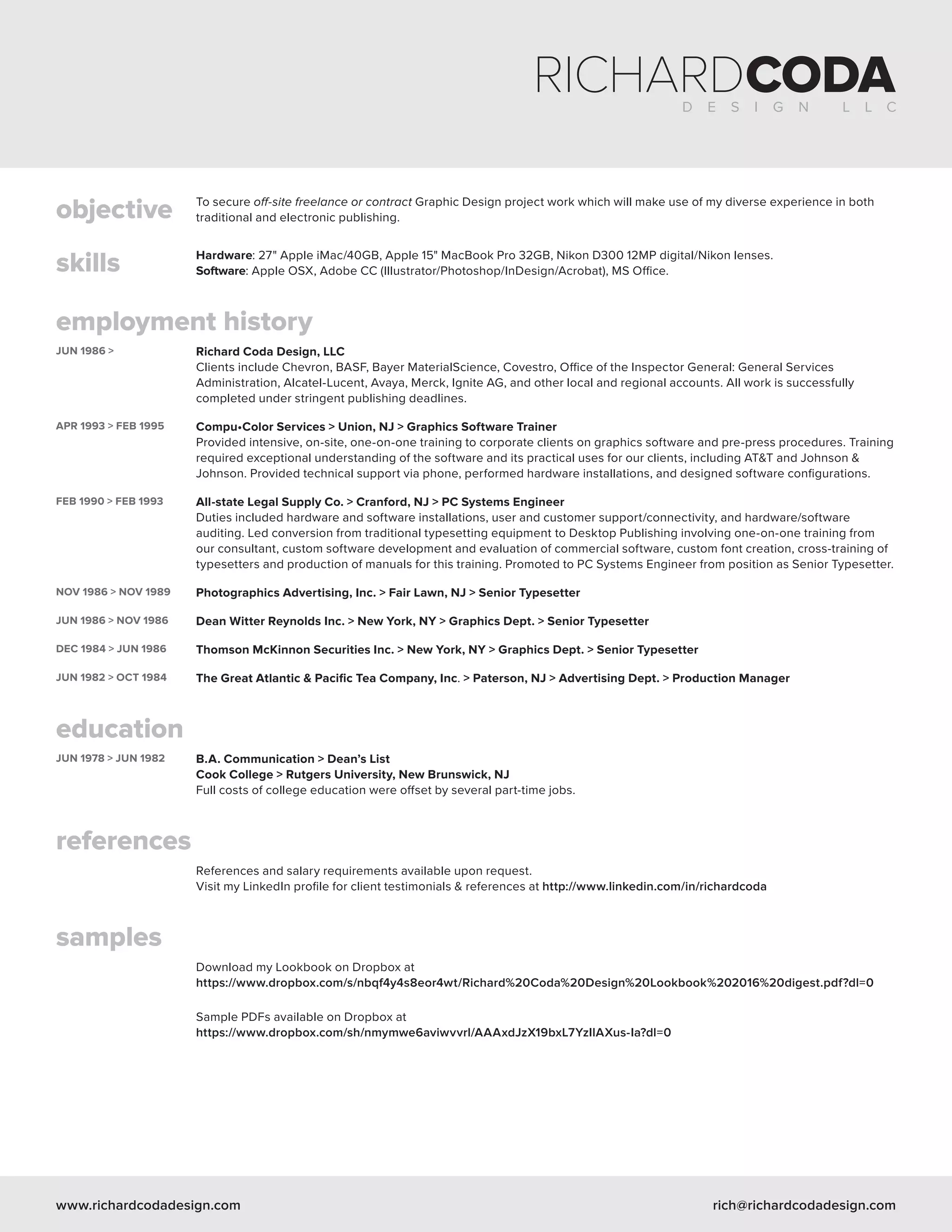 Richard Coda Resume | PDF