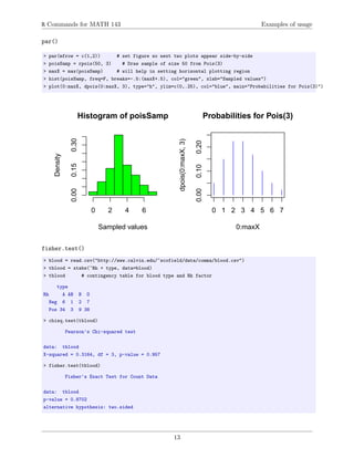 Table of Useful R commands. | PDF