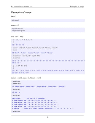 Table of Useful R commands. | PDF