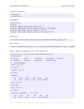 Table of Useful R commands. | PPT
