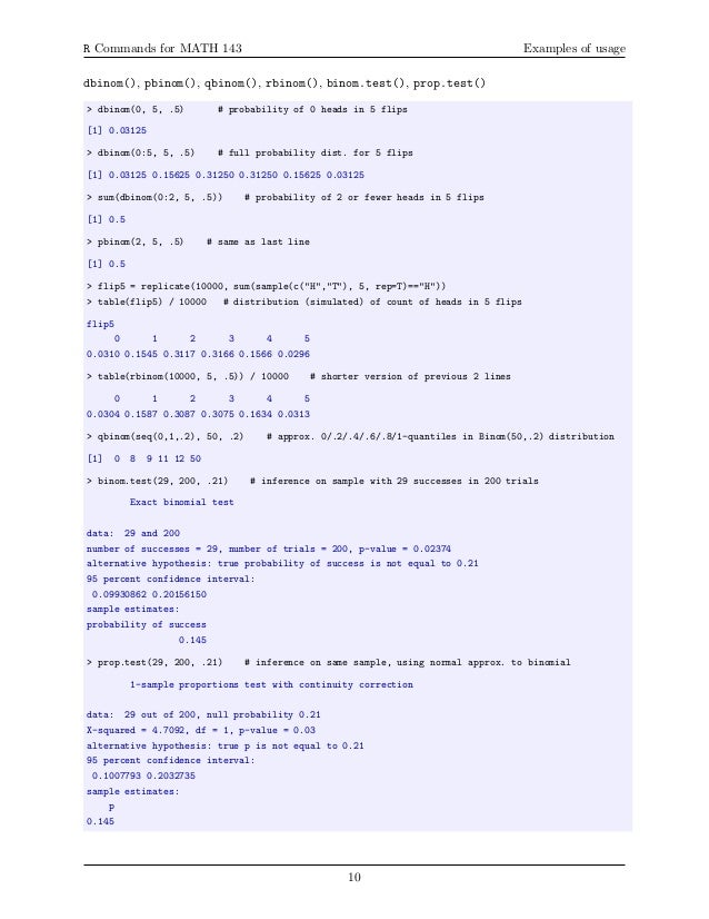 Table Of Useful R Commands