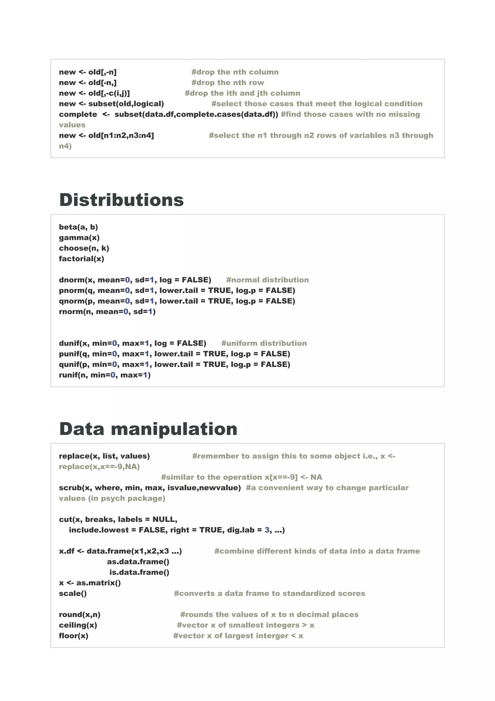 Rcommands-for those who interested in R. | PDF