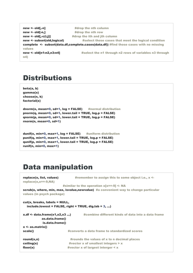 Rcommands-for those who interested in R. | PDF