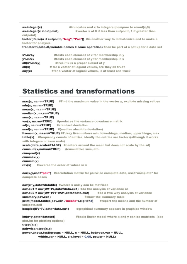 Rcommands-for those who interested in R. | PDF
