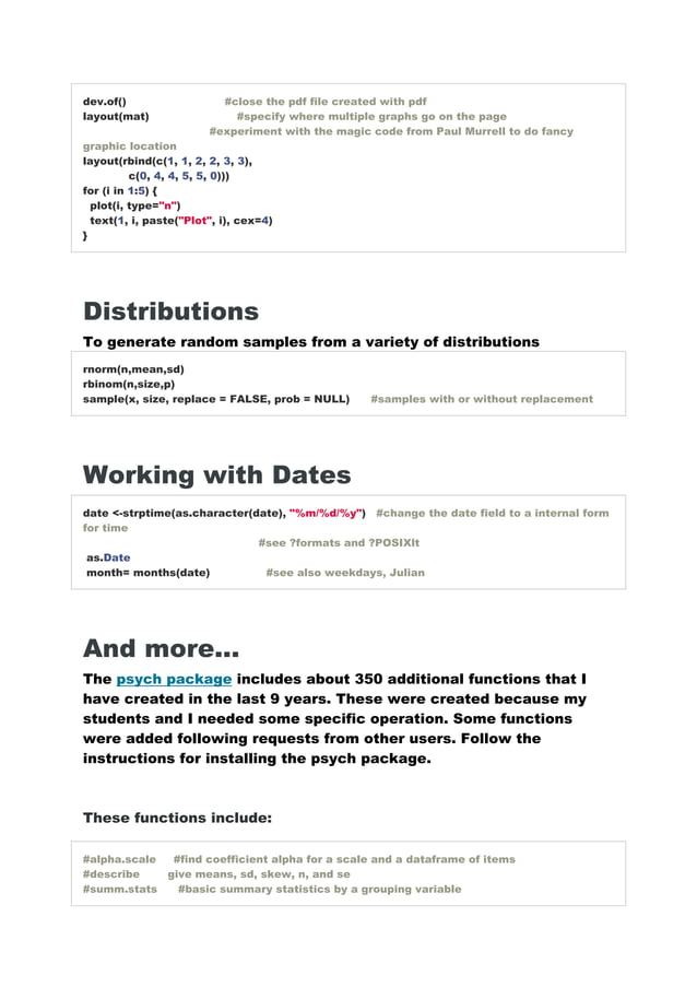 Rcommands-for those who interested in R. | PDF