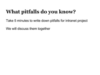 [Oud] intra team 2015 moving your intranet project forward | PPT