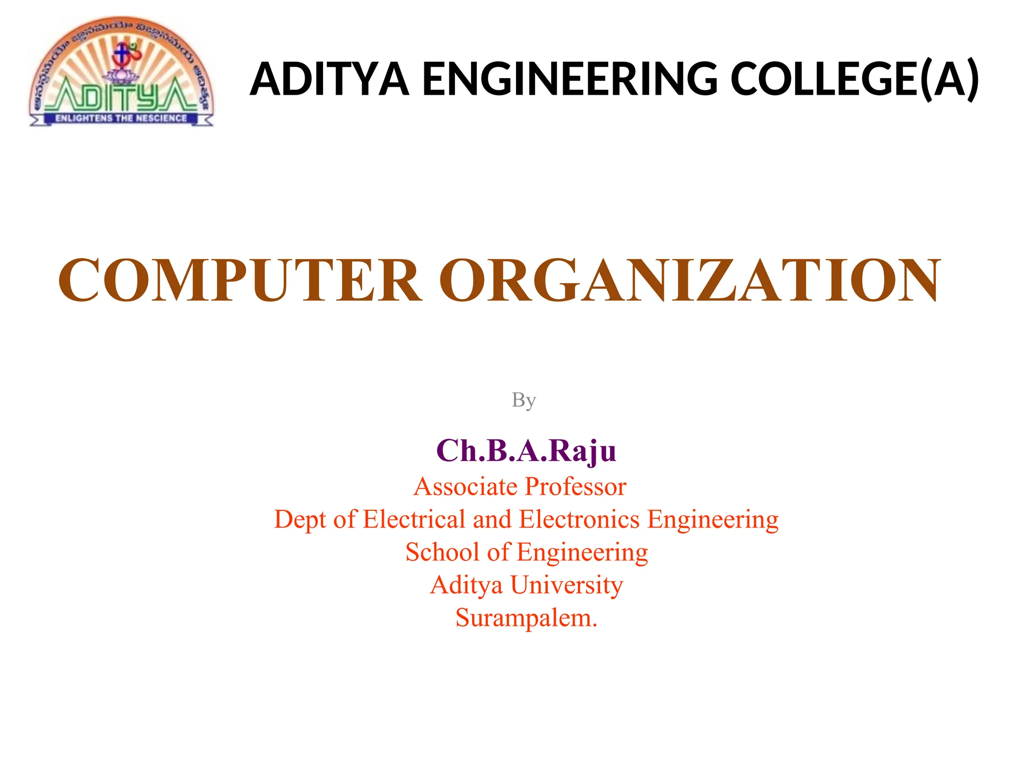 computer organisation unit 3 presentatio | PPT
