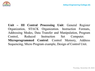 computer organisation unit 3 presentatio | PPT