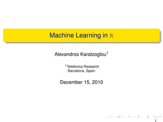Machine Learning in R | PPT