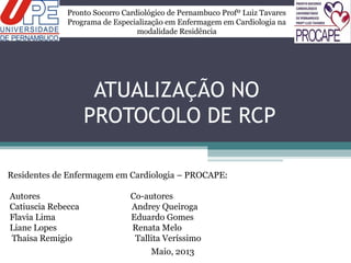 rcp-Resuscitação cardio pulmonar emergência | PPT