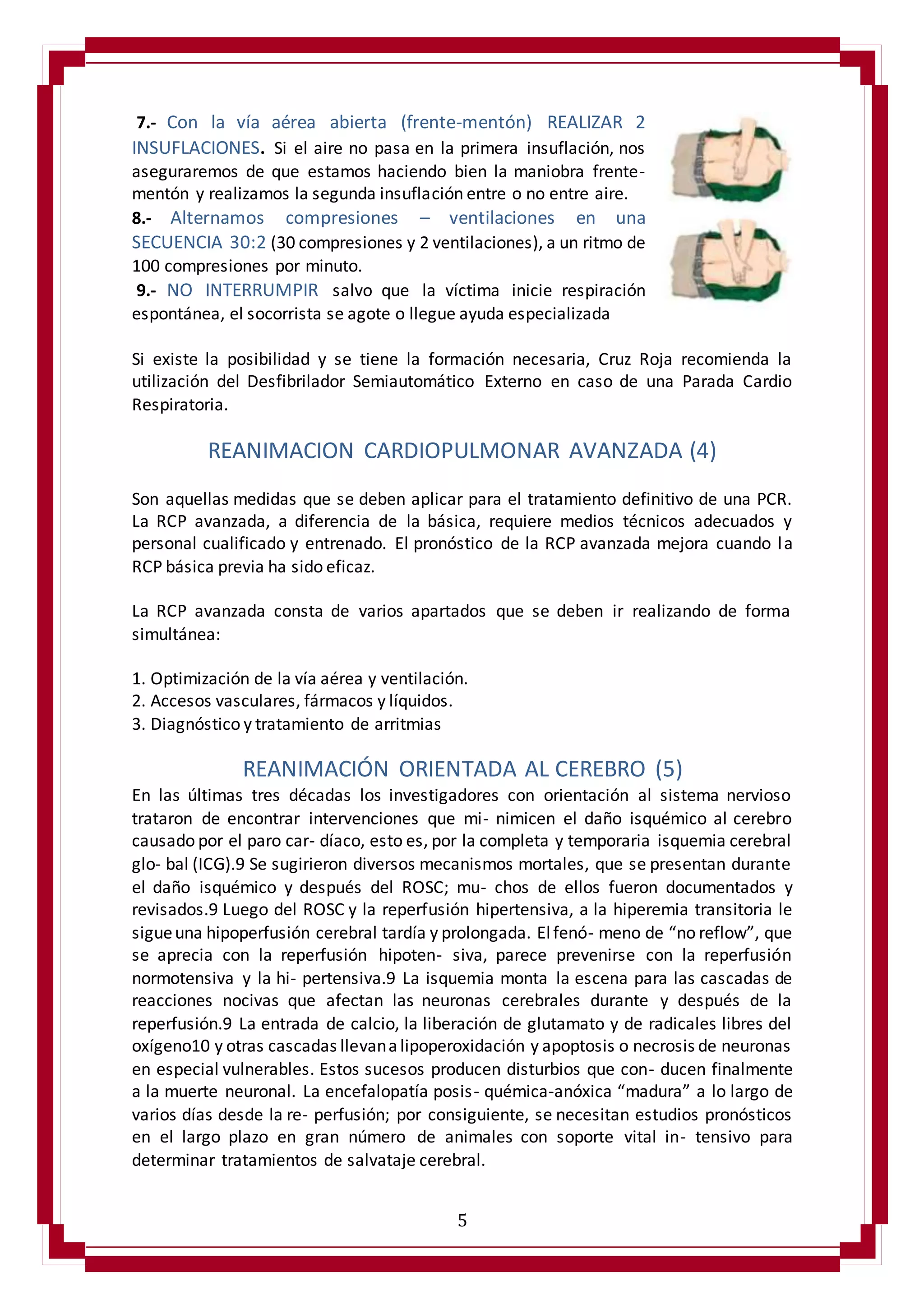 Resucitacionn cardiopulmonar y cerebral RCP | DOCX