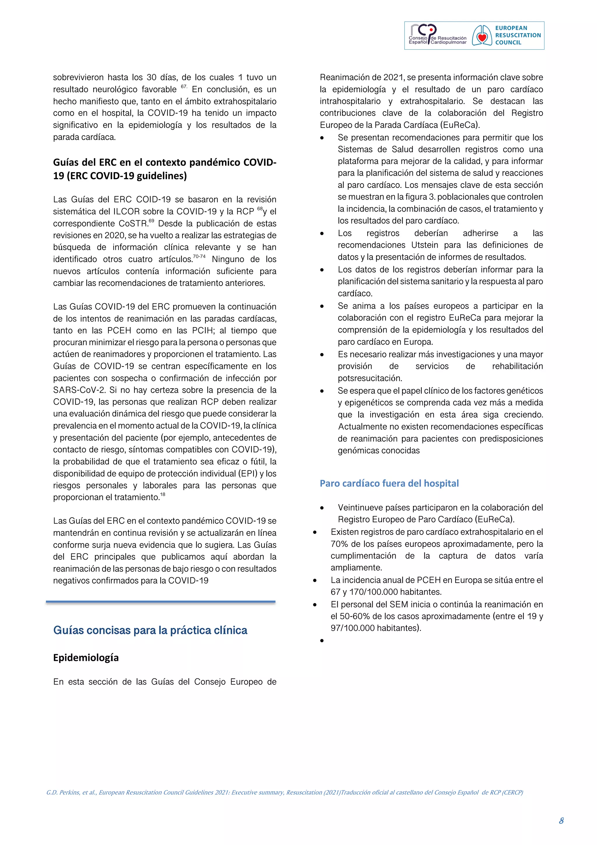 Rcp guias-erc-2021-01-resumen-traduccion-oficial-cercp | PDF