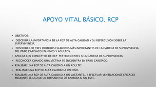 Reanimación cardiopulmonar o rcp proceder | PPTX