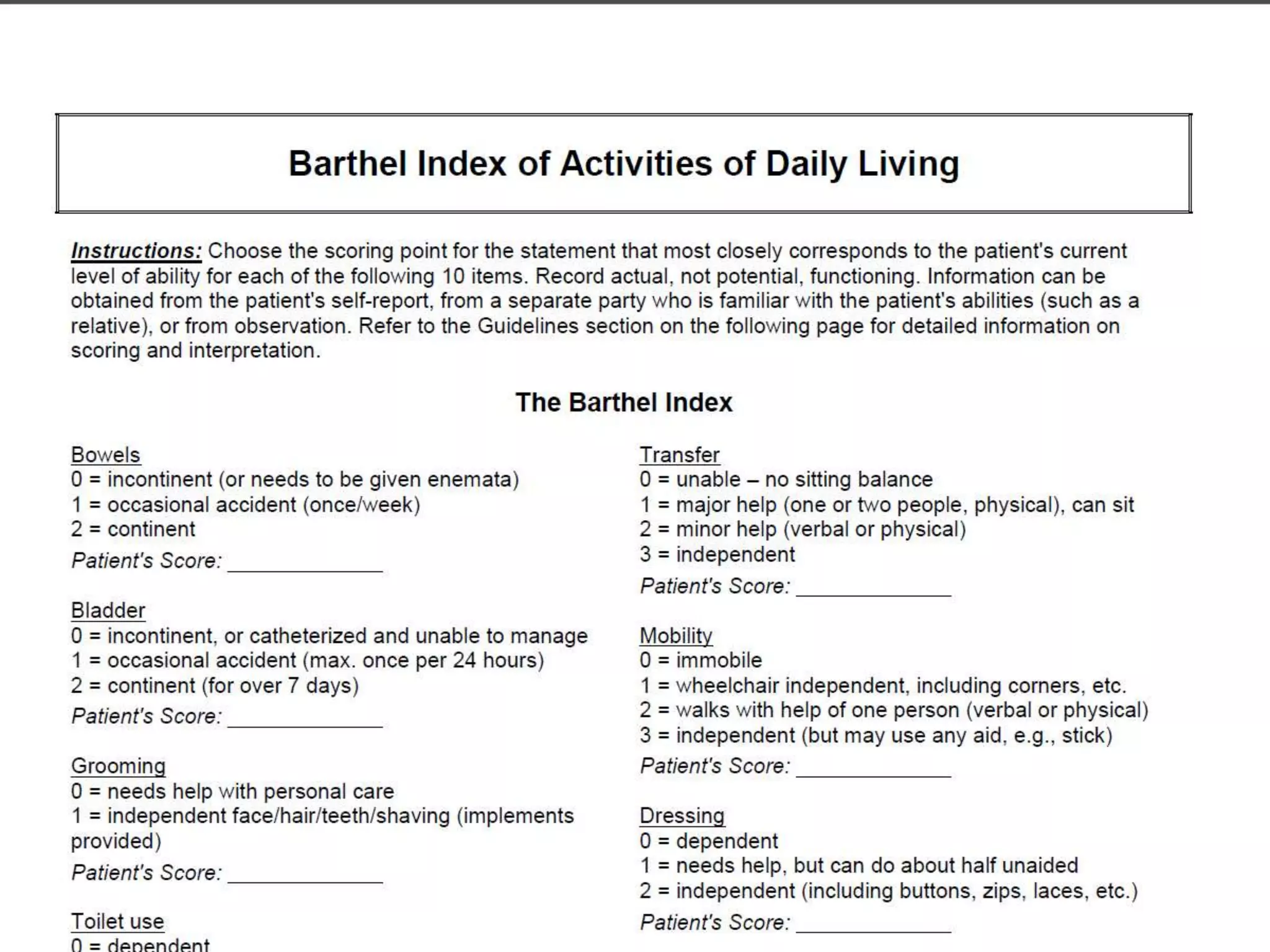 Activities of daily living | PPTX