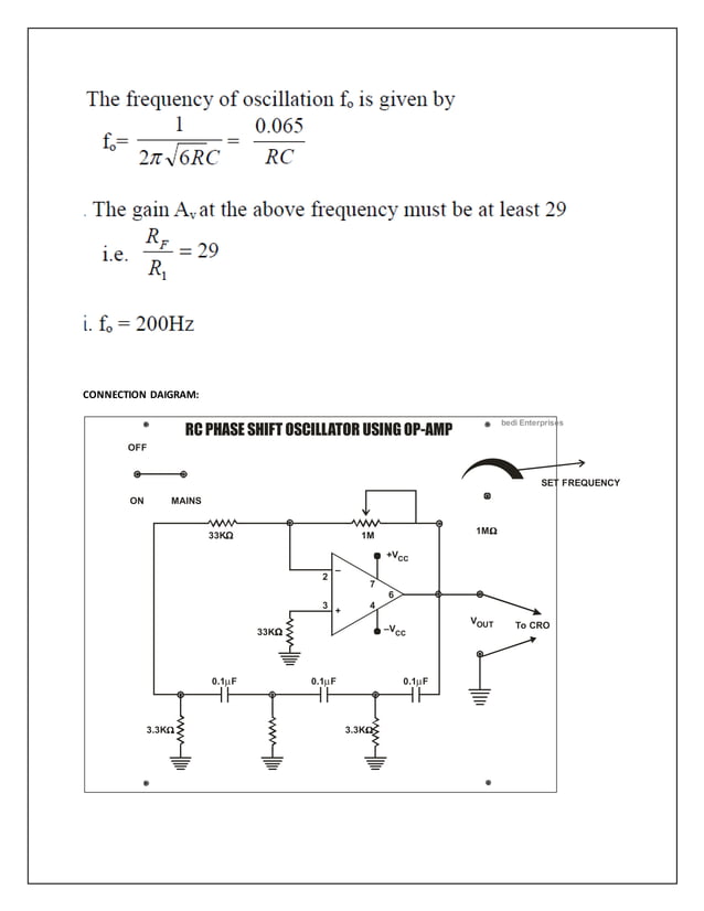 Rc phase shift oscillator | DOCX