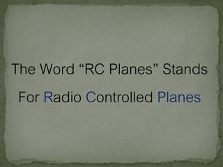 Introduction to Radio Controlled Planes | PDF