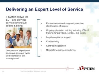 T-System's RevCycle+, the next generation of ED coding & billing. | PPTX