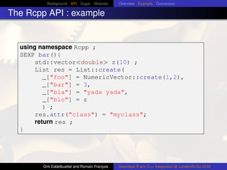 Rcpp: Seemless R and C++ | PPT