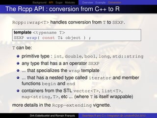 Rcpp: Seemless R and C++ | PPT
