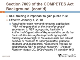 National Science Foundation Responsible Conduct of Research (RCR) | PPTX