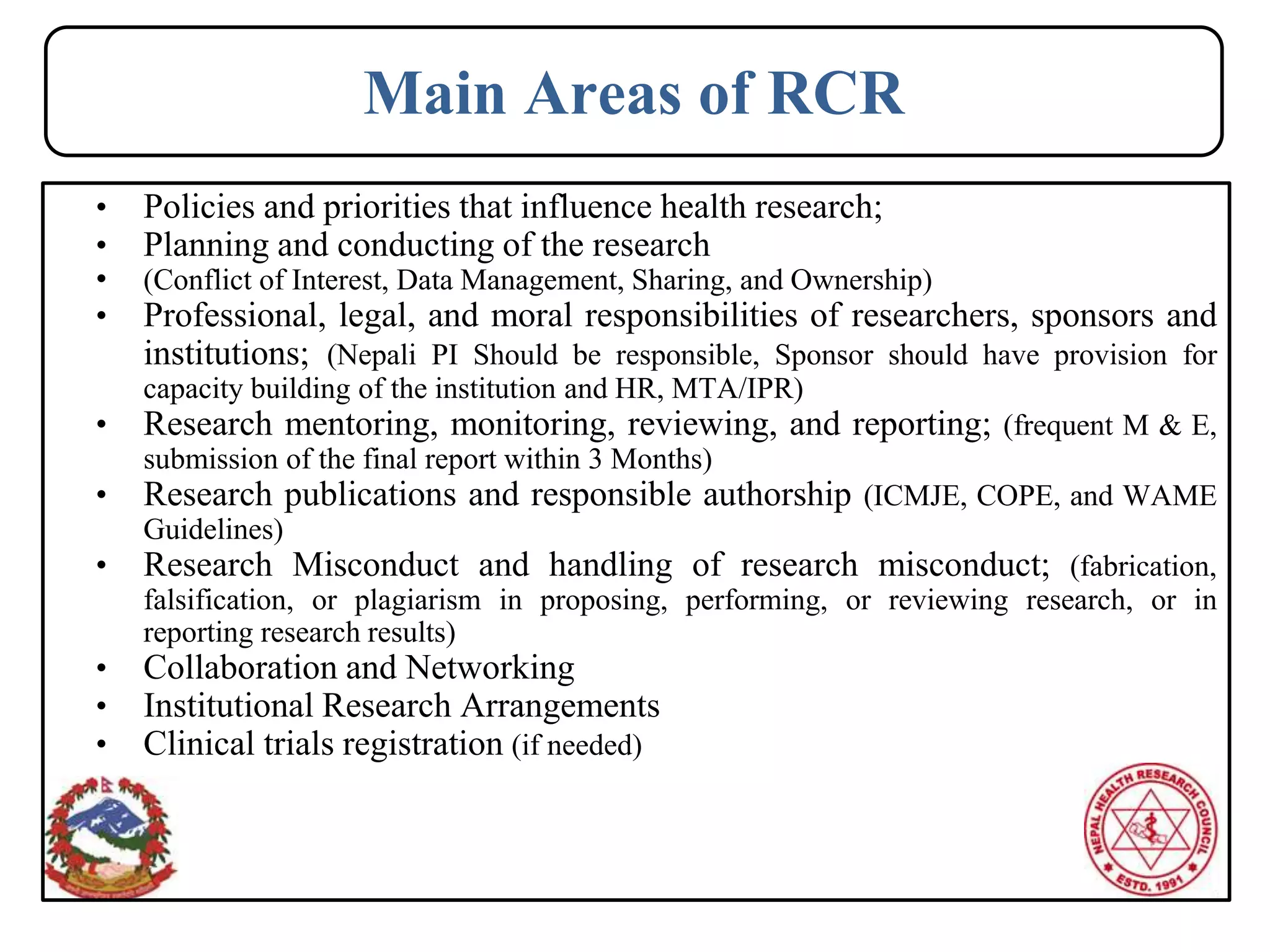 Responsible conduct of Research in Nepal | PPTX