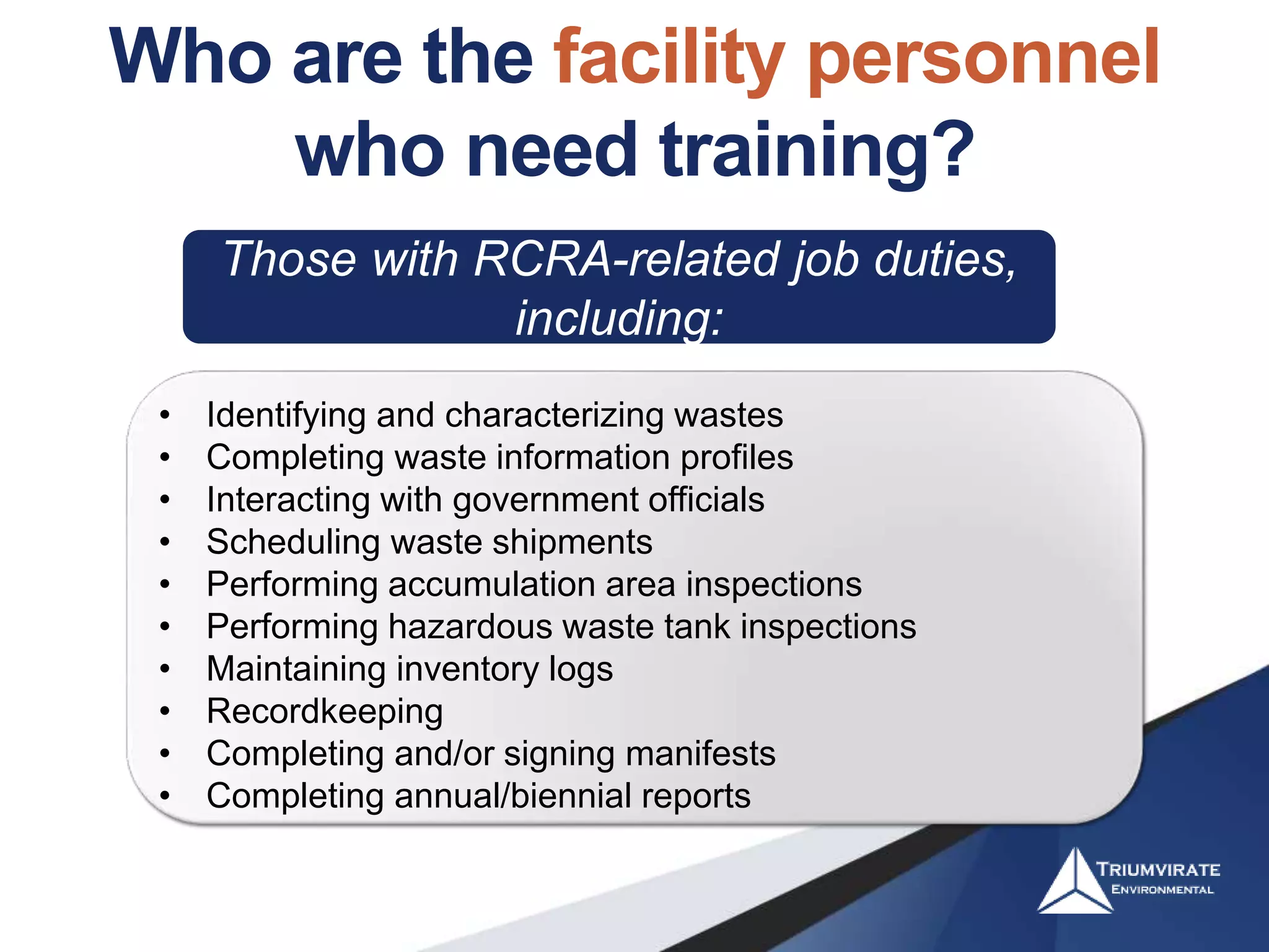 An Expert's Guide to RCRA Training | PPTX