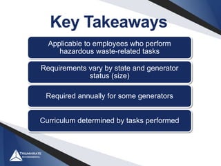 An Expert's Guide to RCRA Training | PPTX