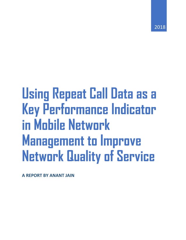 Report on Repeat Call Rate as Network KPI | PDF