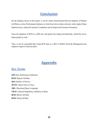 Report on Repeat Call Rate as Network KPI | PDF