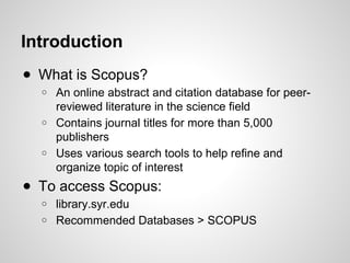Scopus Overview | PPT