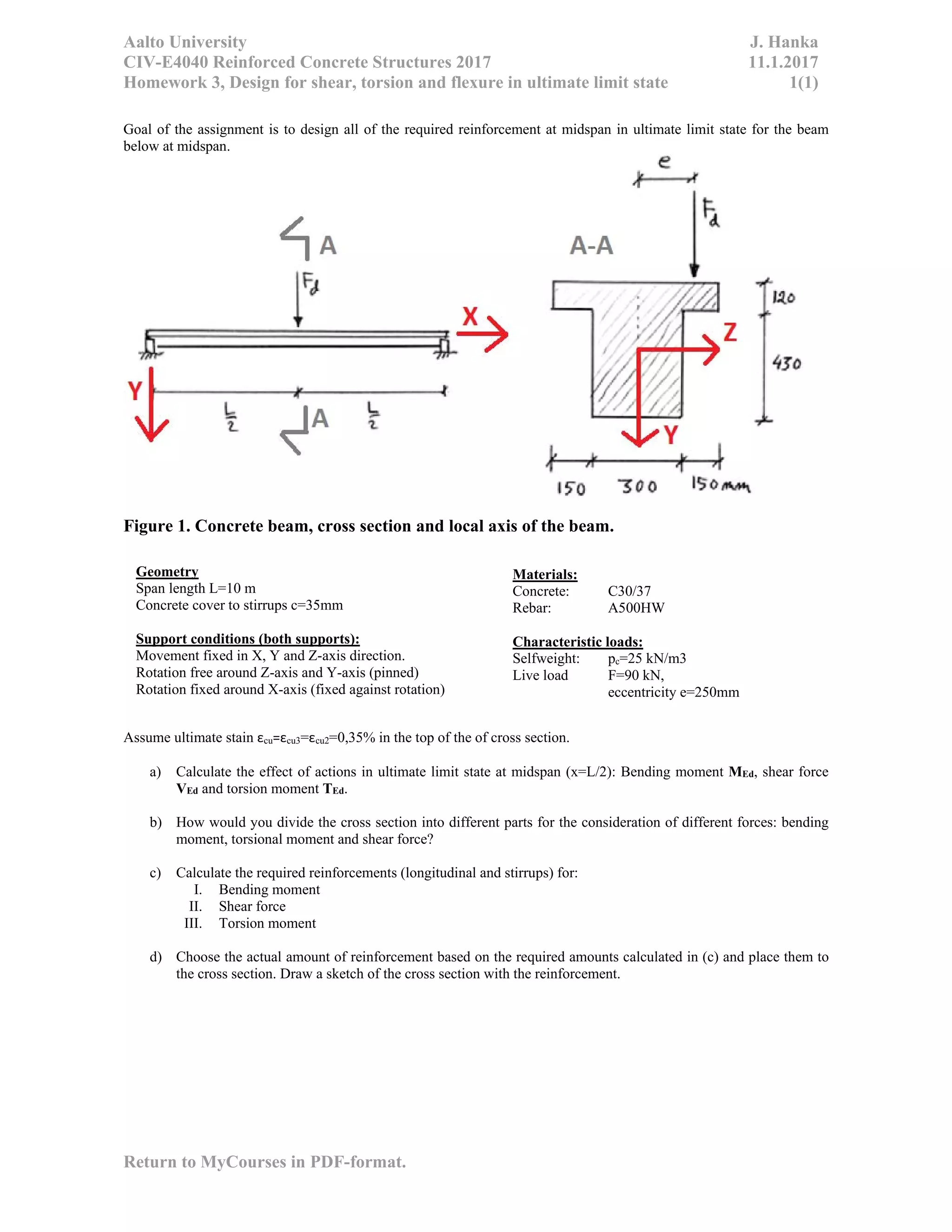 Reinforced concrete assignments 2017 | PDF