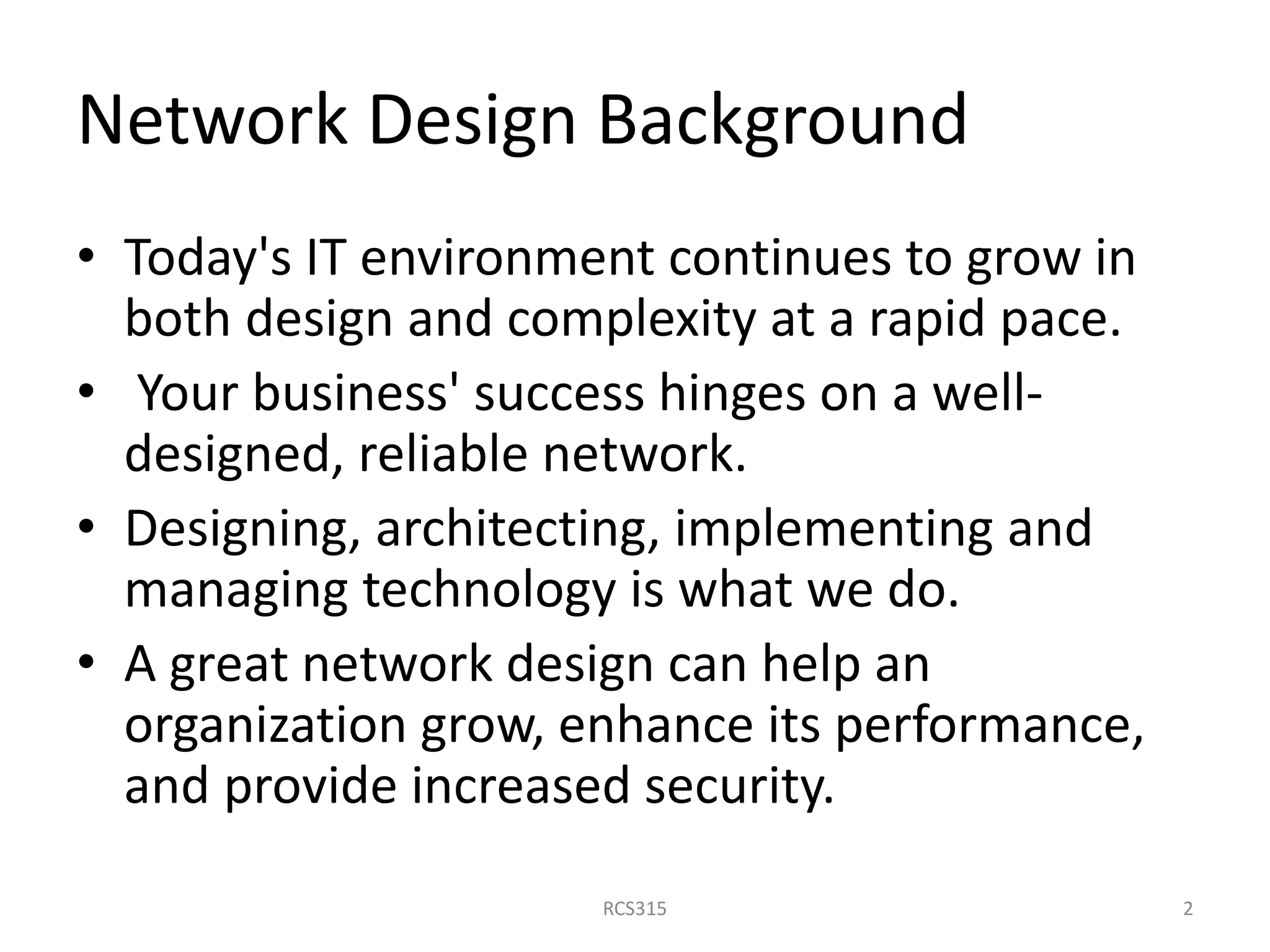 network design and administration | PPTX