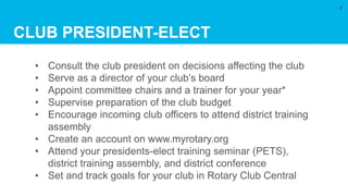 Roles of Rotary club leaders | PPTX