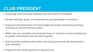 Roles of Rotary club leaders | PPTX