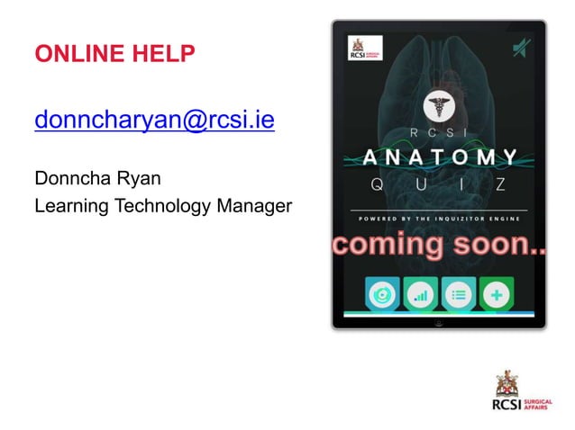 Rcsi online resources and take home kits | PPTX