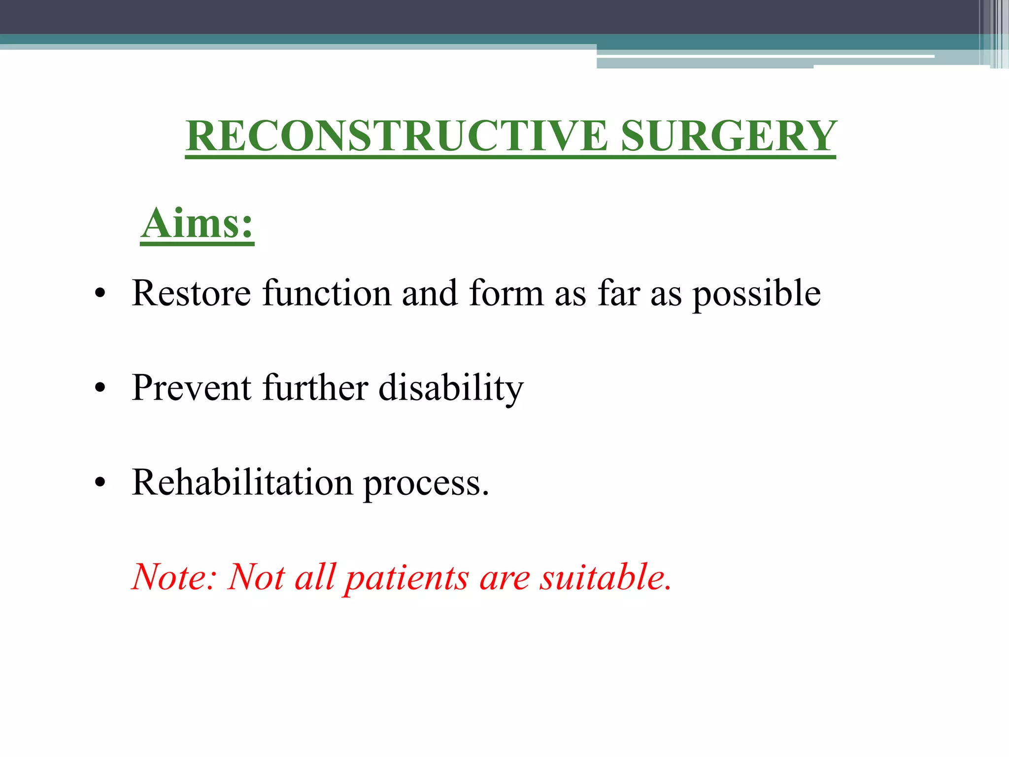 Reconstructive surgery in Leprosy | PPTX