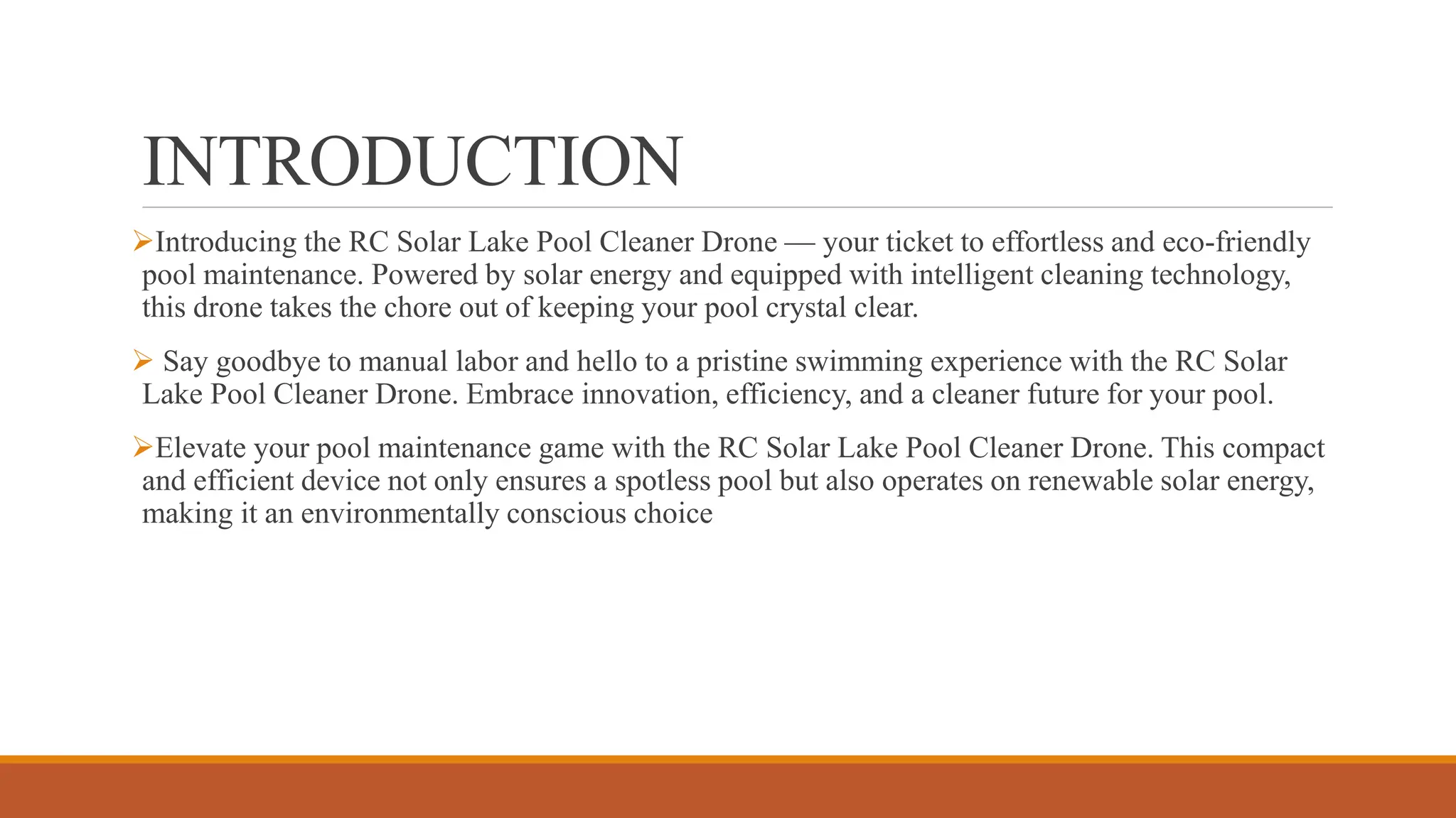 Remore Control Solar Lake Pool Cleaner Drone Pptx