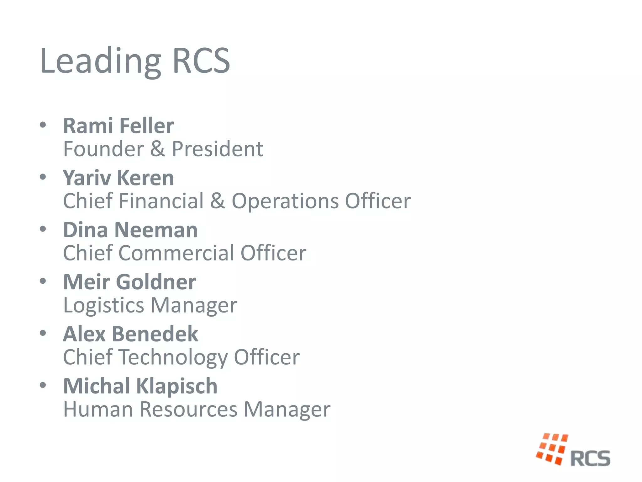 RCS Company Presentation | PPT