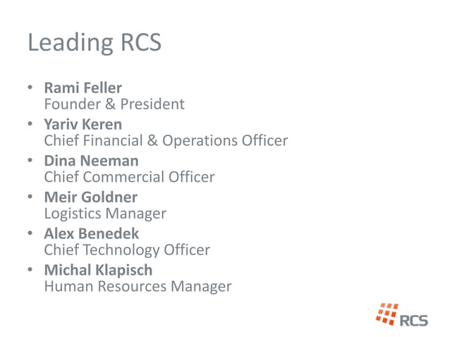 RCS Company Presentation | PPT